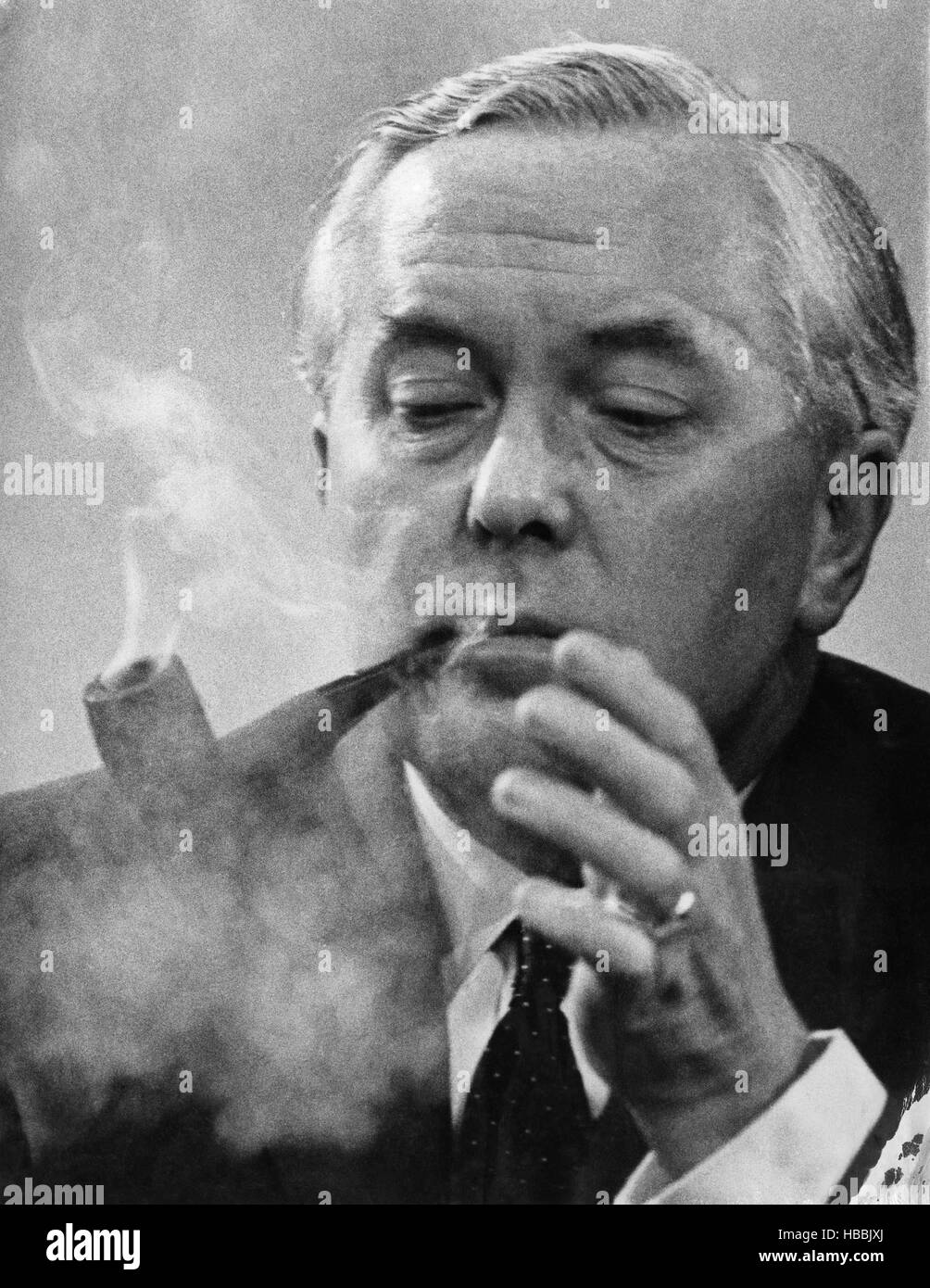 British Prime Minister Harold Wilson (served 1964-1970 and 1974-1976 ...