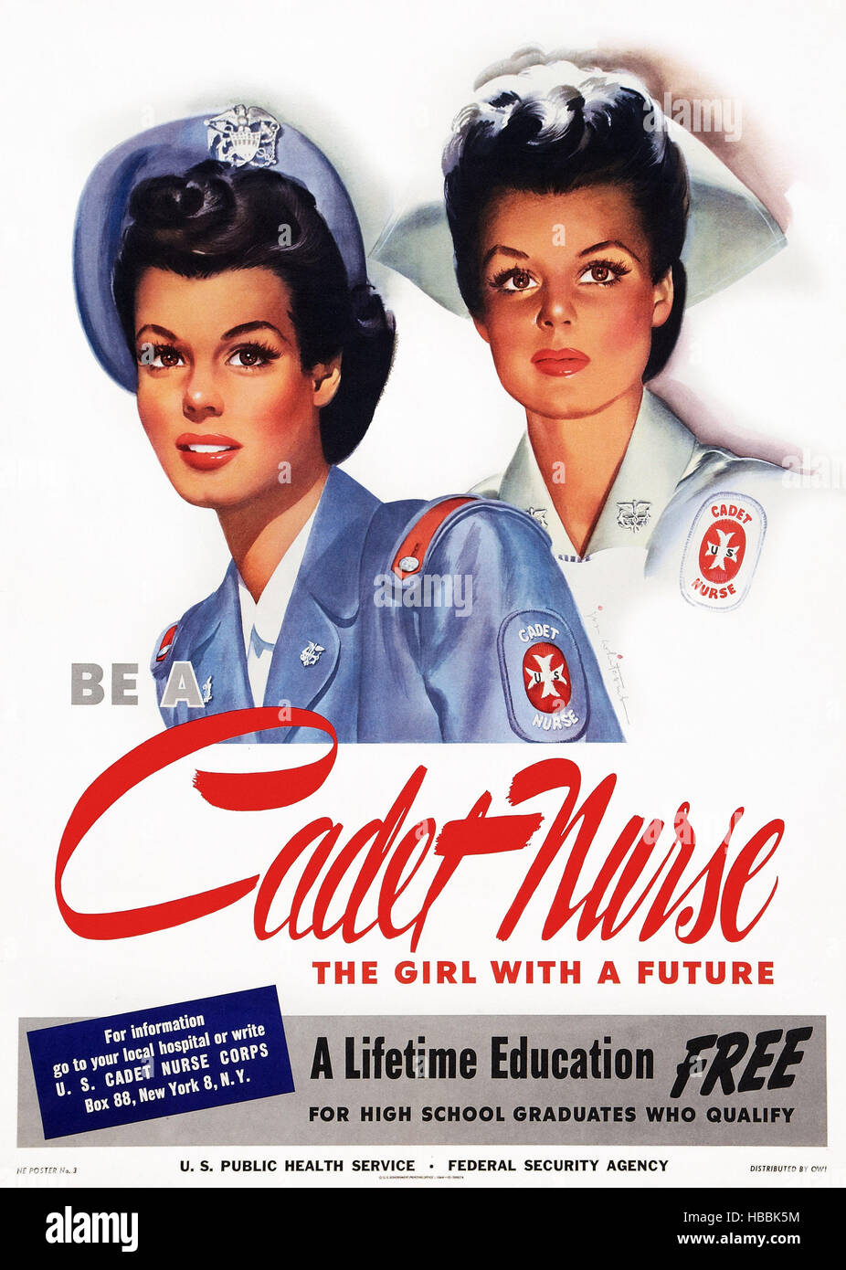 World War II recruitment poster for Cadet Nurses, 1944 Stock Photo - Alamy
