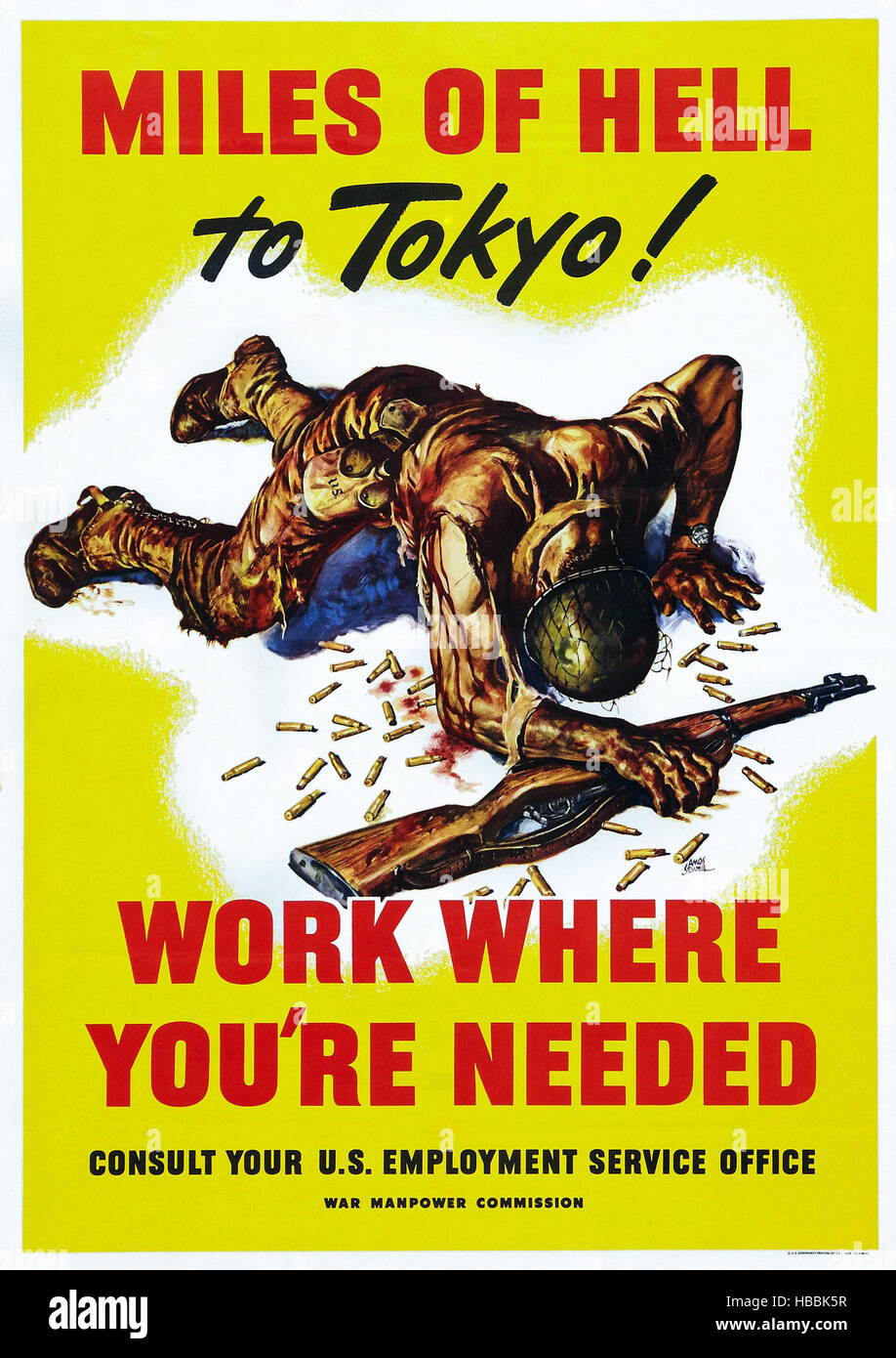 World War II recruitment poster art, 1942 Stock Photo - Alamy