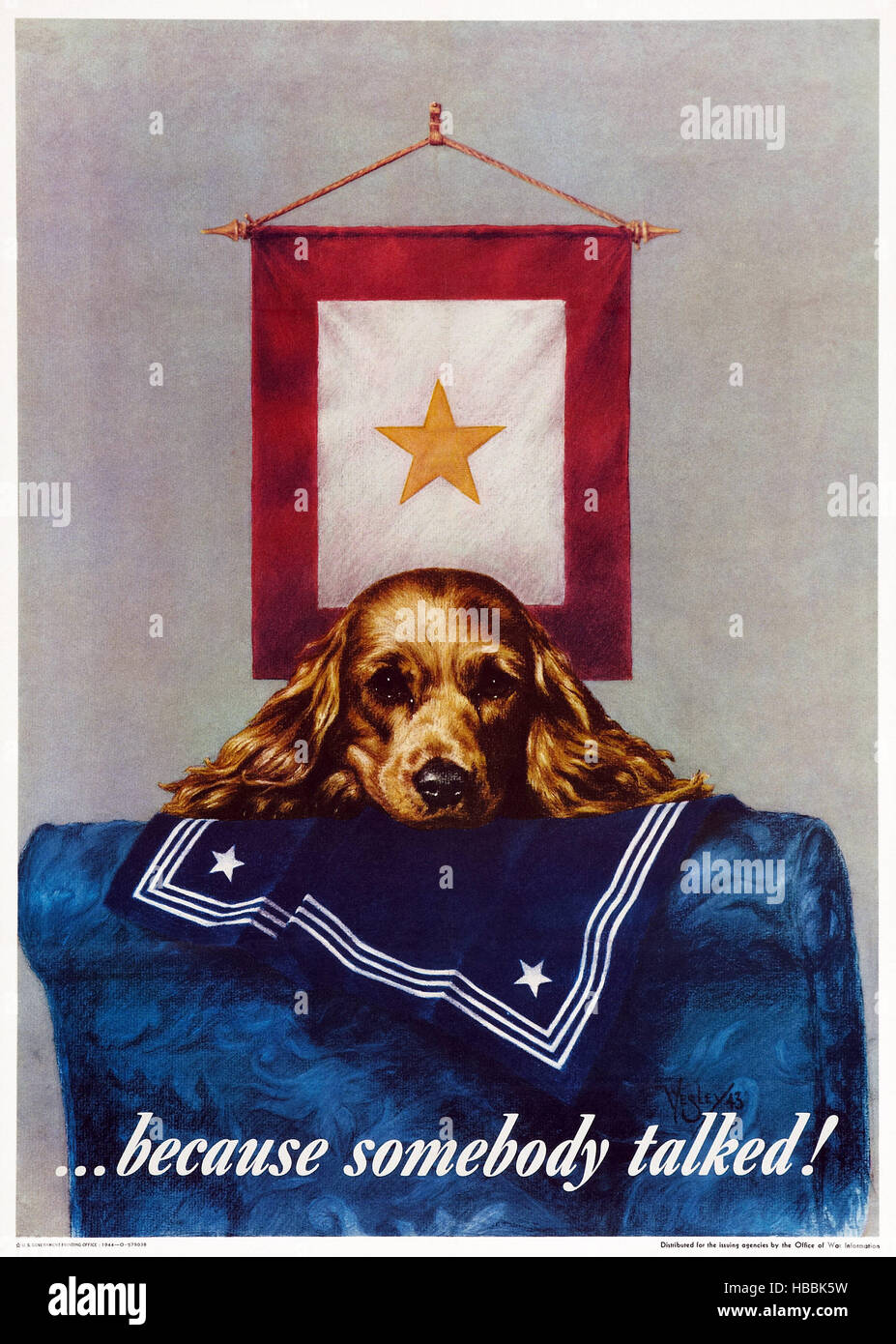 World War II 'Careless Talk' propaganda poster art, 1944 Stock Photo ...