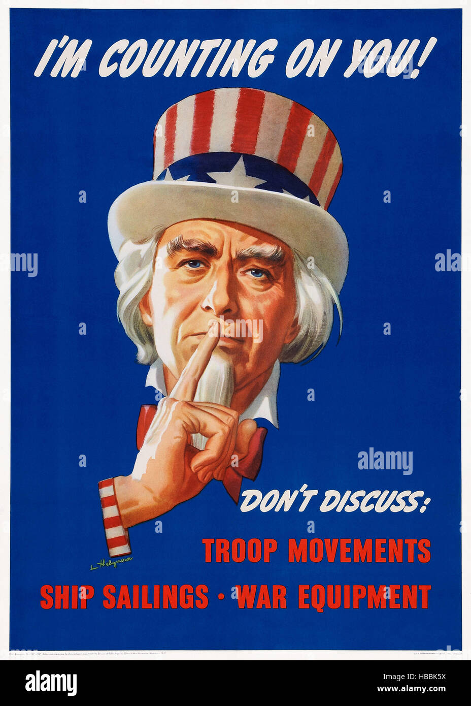 World War II 'Careless Talk' propaganda poster art, ca. 1944 Stock ...