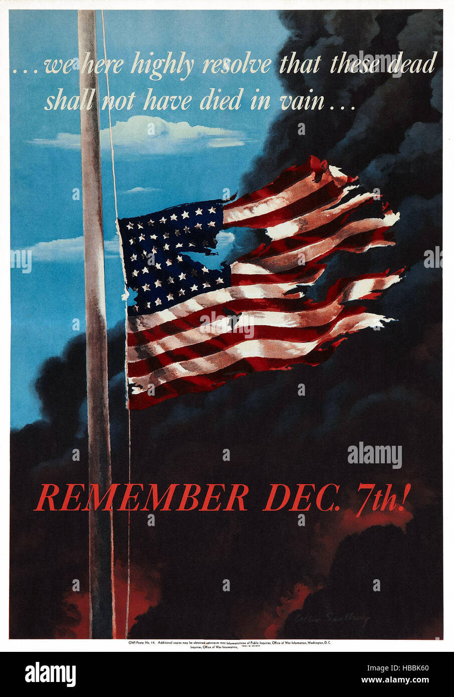 Attack on Pearl Harbor remembrance poster, 1942 Stock Photo - Alamy