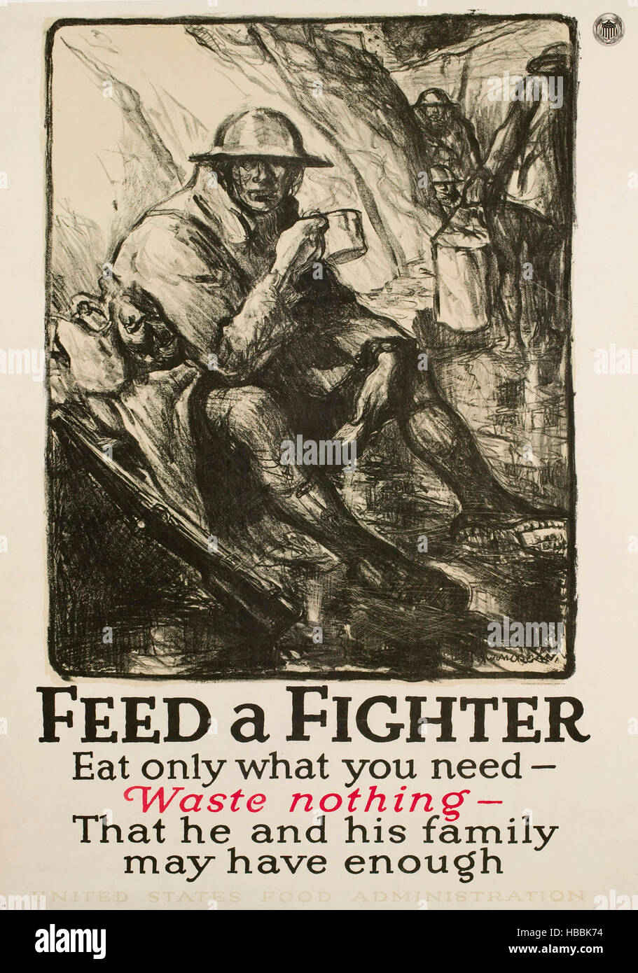 World War I Propaganda Posters. Food drive, soldier resting in a trench ...