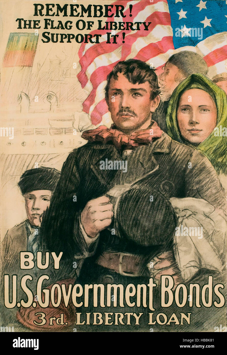 World War I Propaganda Posters. Advertisement for War Bonds, 1918. Text ...