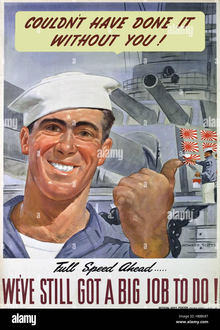 World War II poster, American, 1943, urging production of arms Stock ...