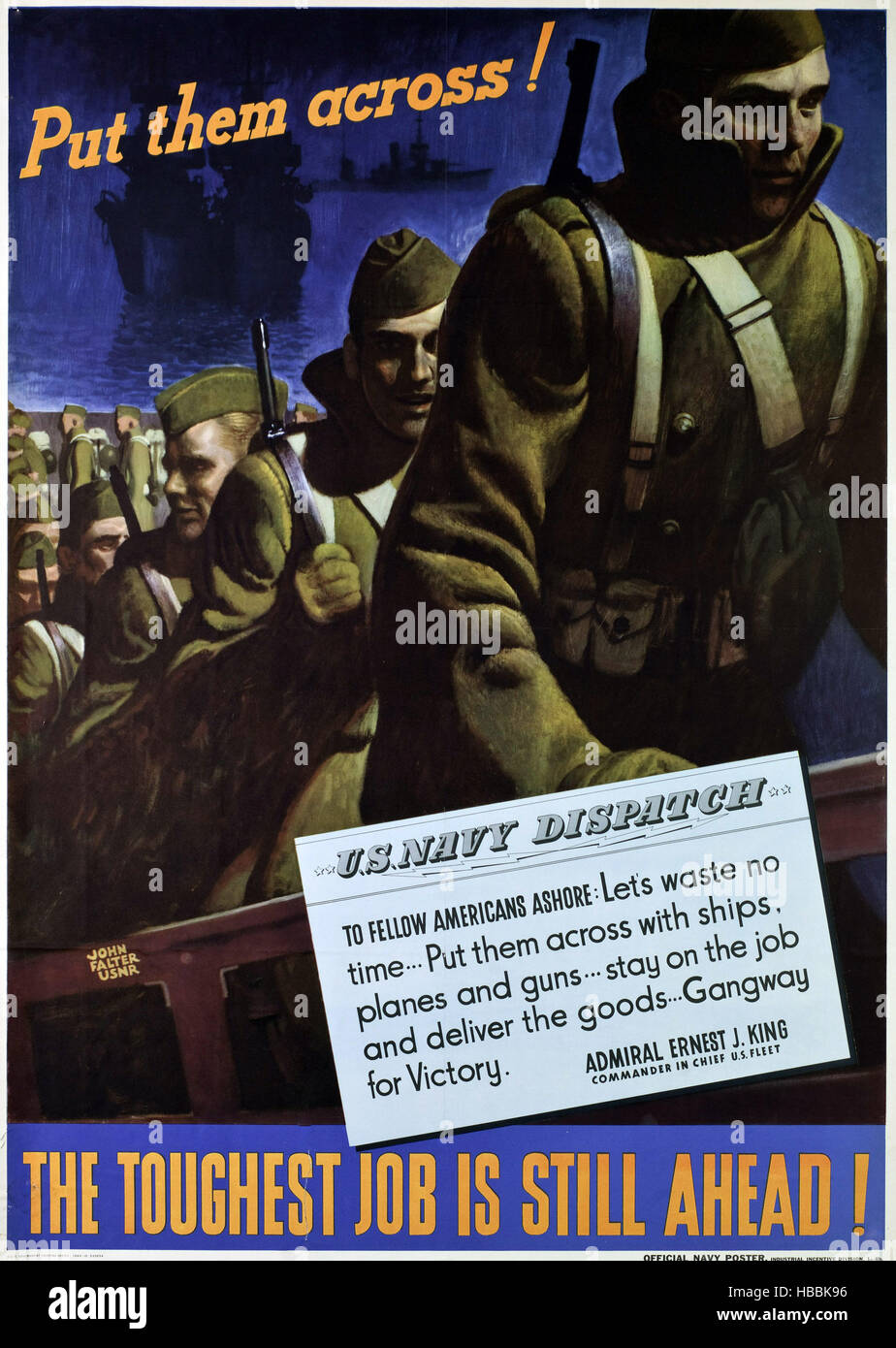 World War II poster, 1943, American, urging production of arms Stock ...