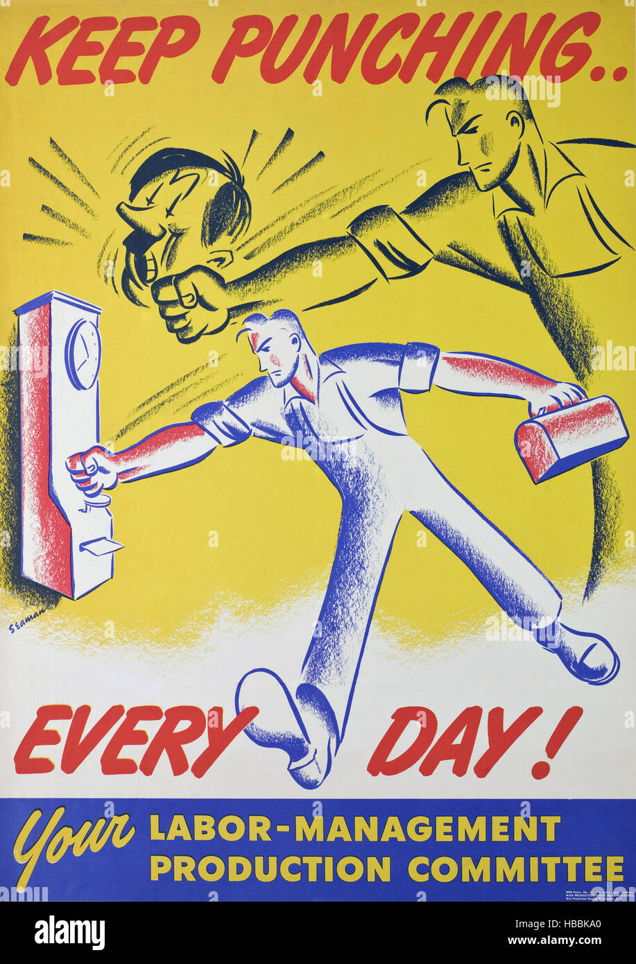 World War II poster, American, warning against absenteeism Stock Photo ...