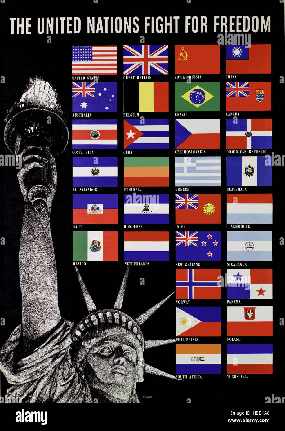 Pro-United Nations poster, ca. World War II Stock Photo - Alamy