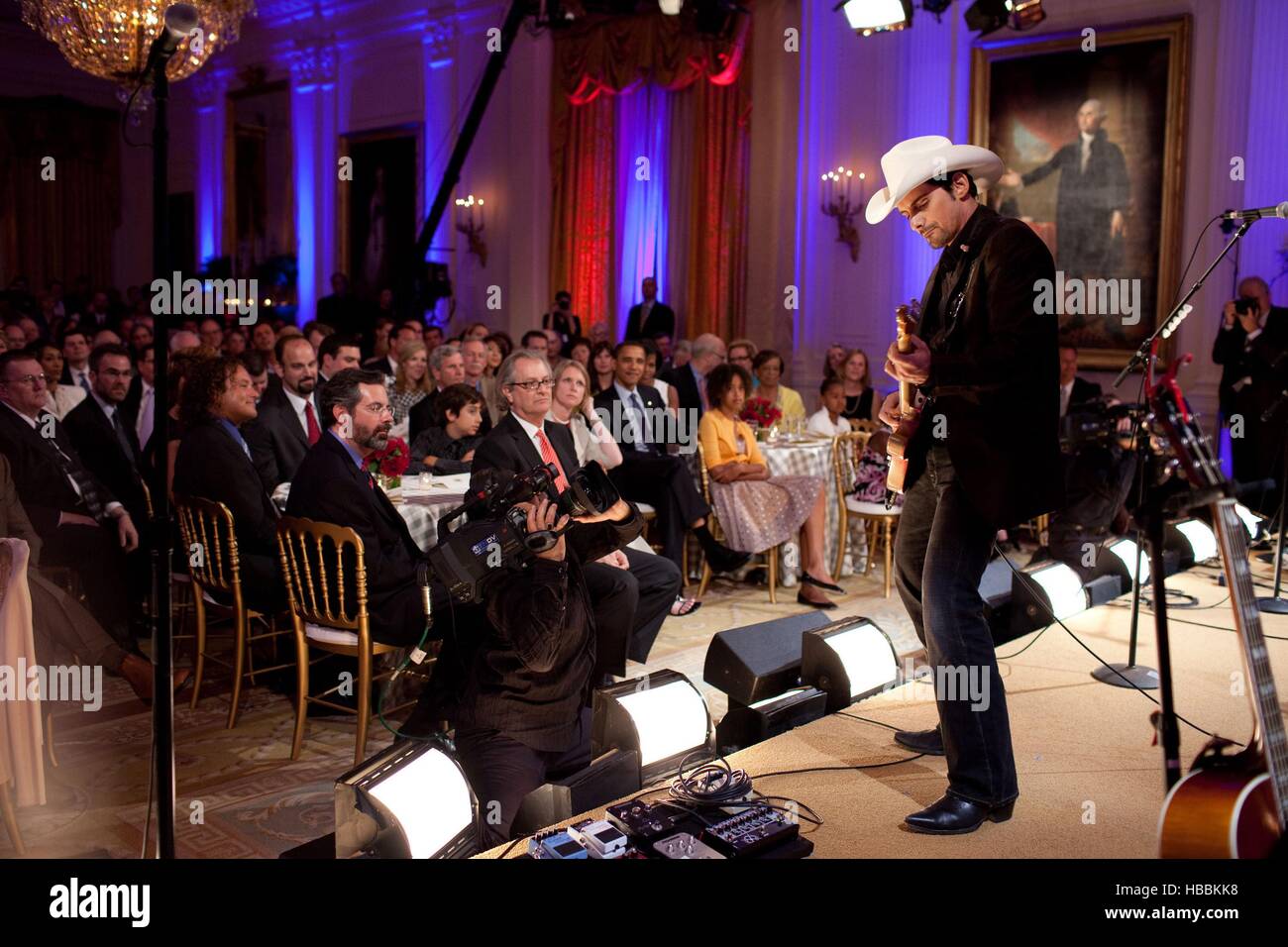 Country singer Brad Paisley performs at a celebration of country music ...