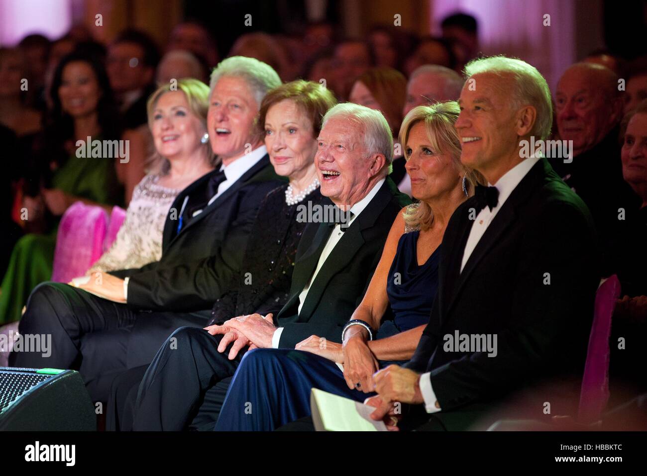 Former Presidents Bill Clinton and Jimmy Carter with wives Hillary and ...