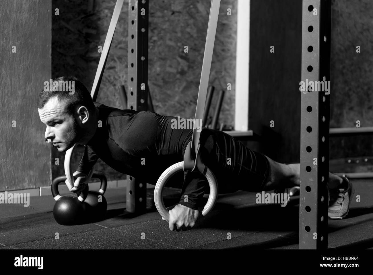 Man exercising healthy lifestyle Black and White Stock Photos & Images ...