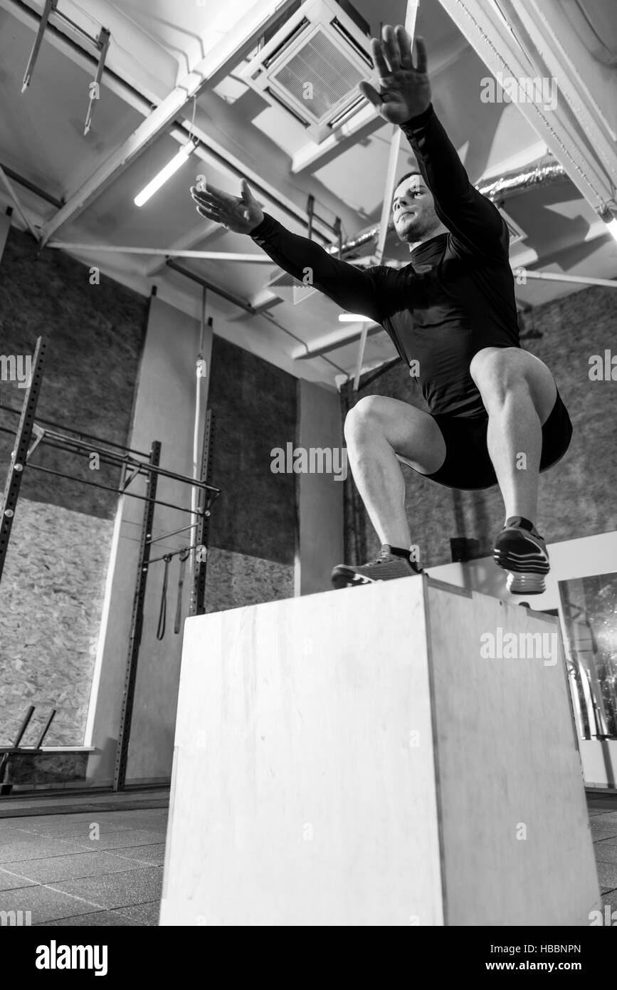 Nice handsome man jumping Stock Photo - Alamy