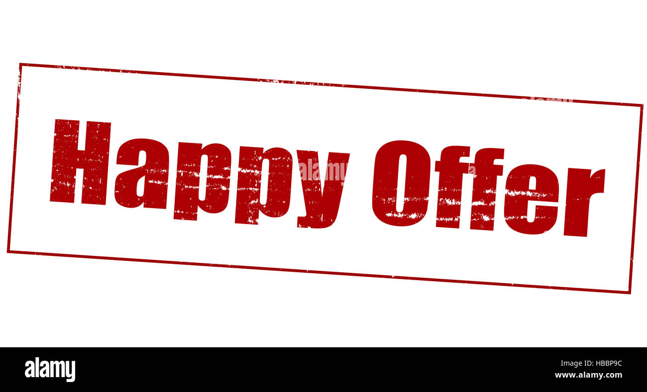 Stamp with text happy offer inside, vector illustration Stock Photo - Alamy