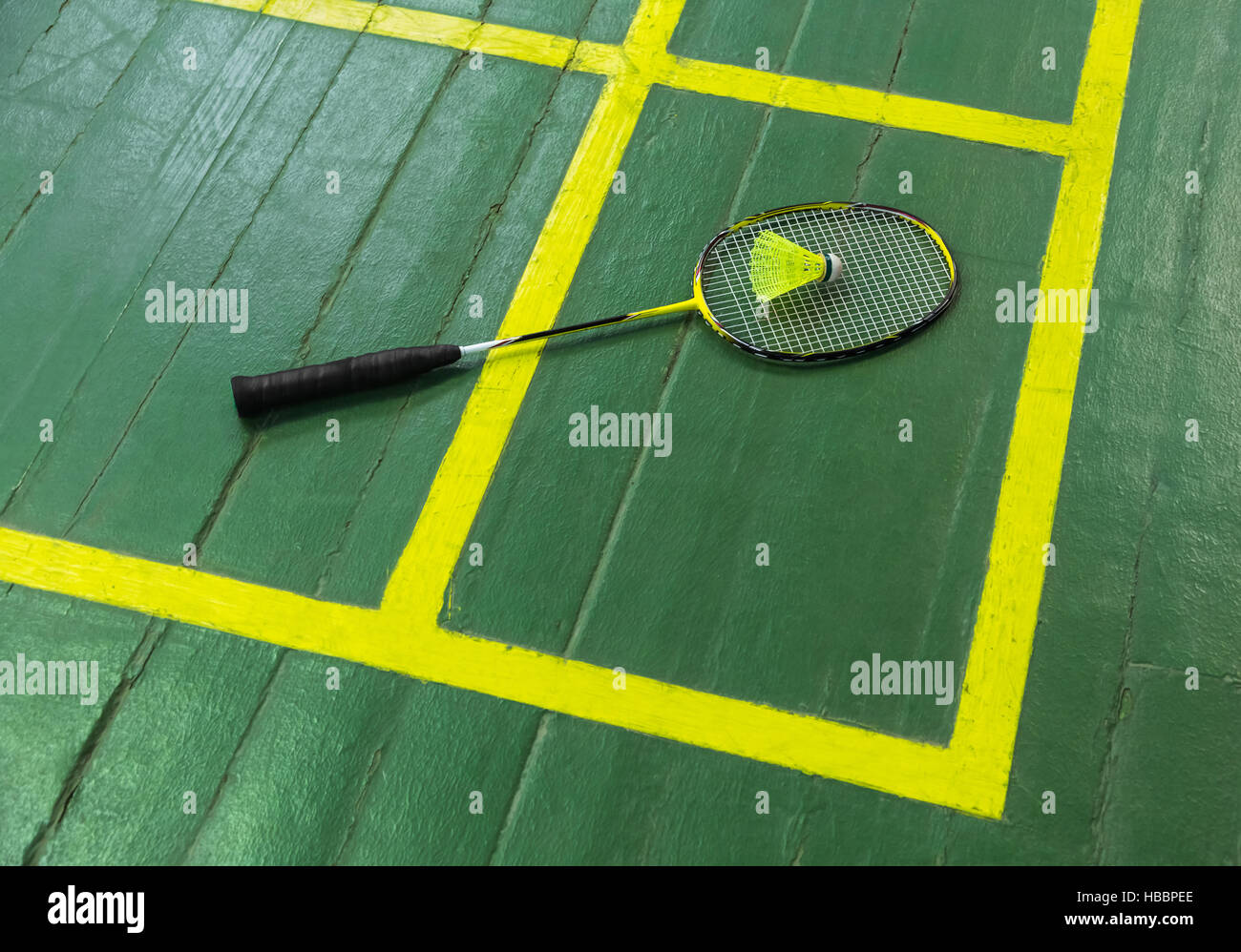 Badminton racket and shuttlecock Stock Photo - Alamy
