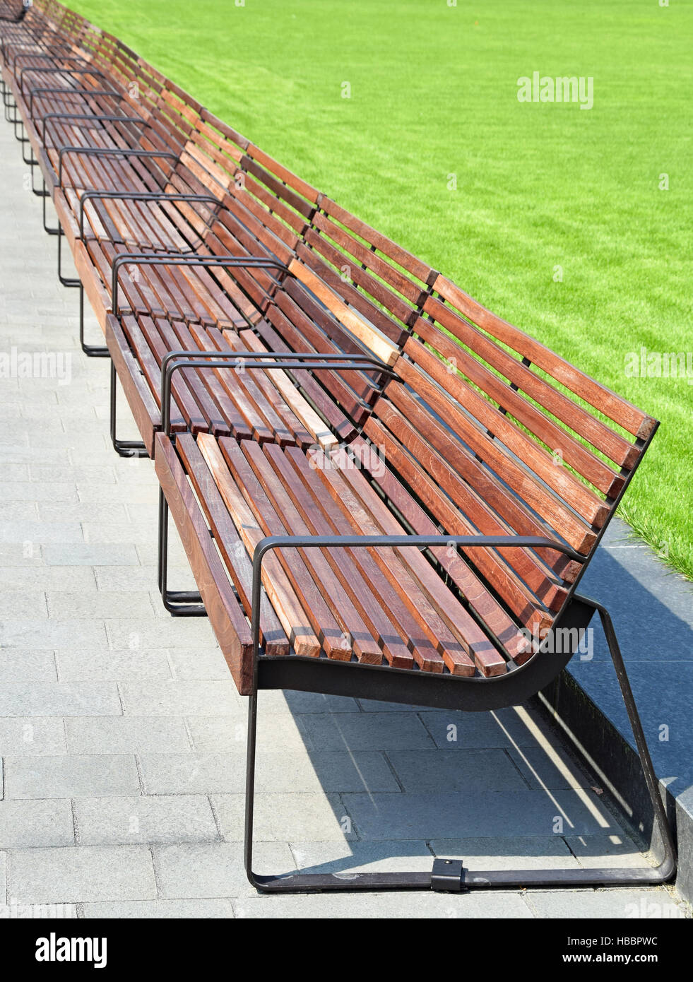 Benches in the park Stock Photo - Alamy