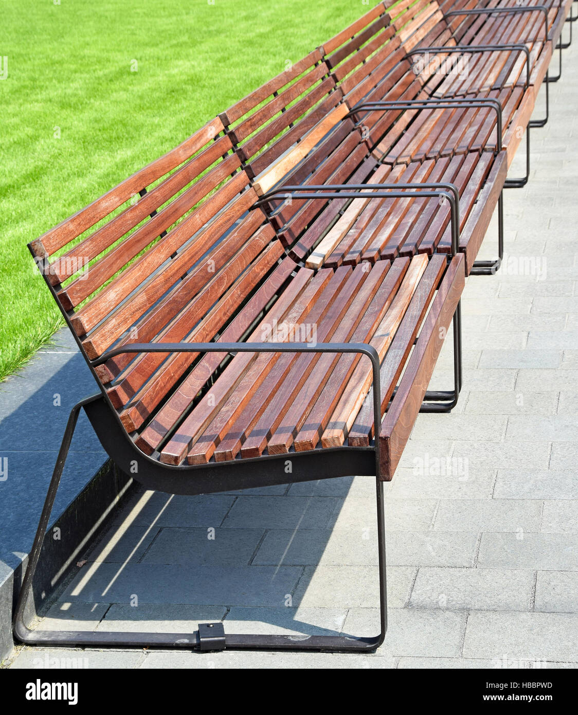 Benches in the park Stock Photo - Alamy