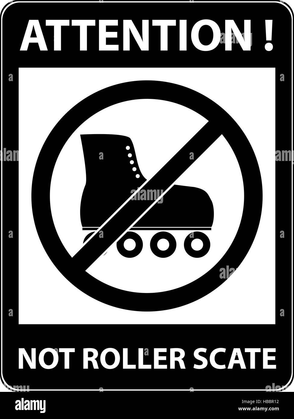 No skate, rollerskate prohibited symbol Stock Photo - Alamy