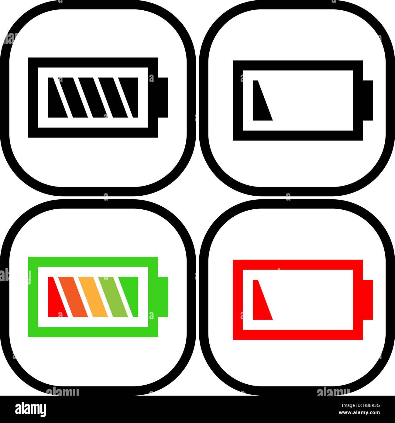 Set of battery icon - flat design Stock Photo - Alamy