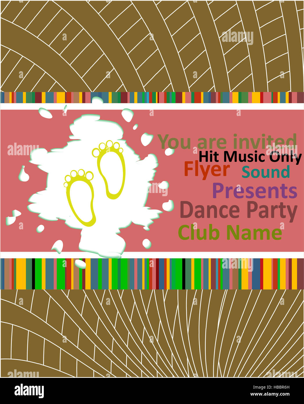 Vertical blue music party background with graphic elements and text ...
