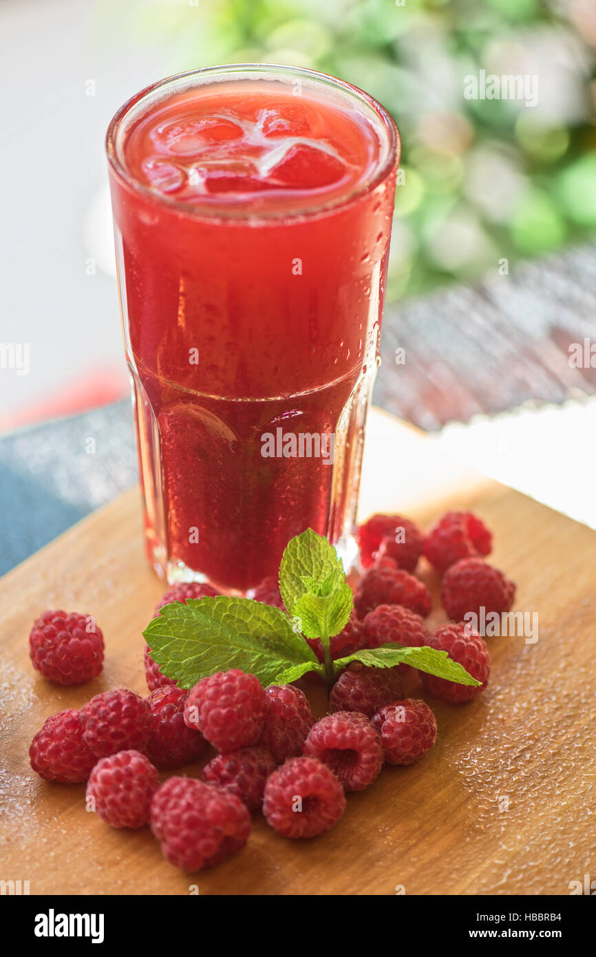 fruit drink with raspberries Stock Photo - Alamy