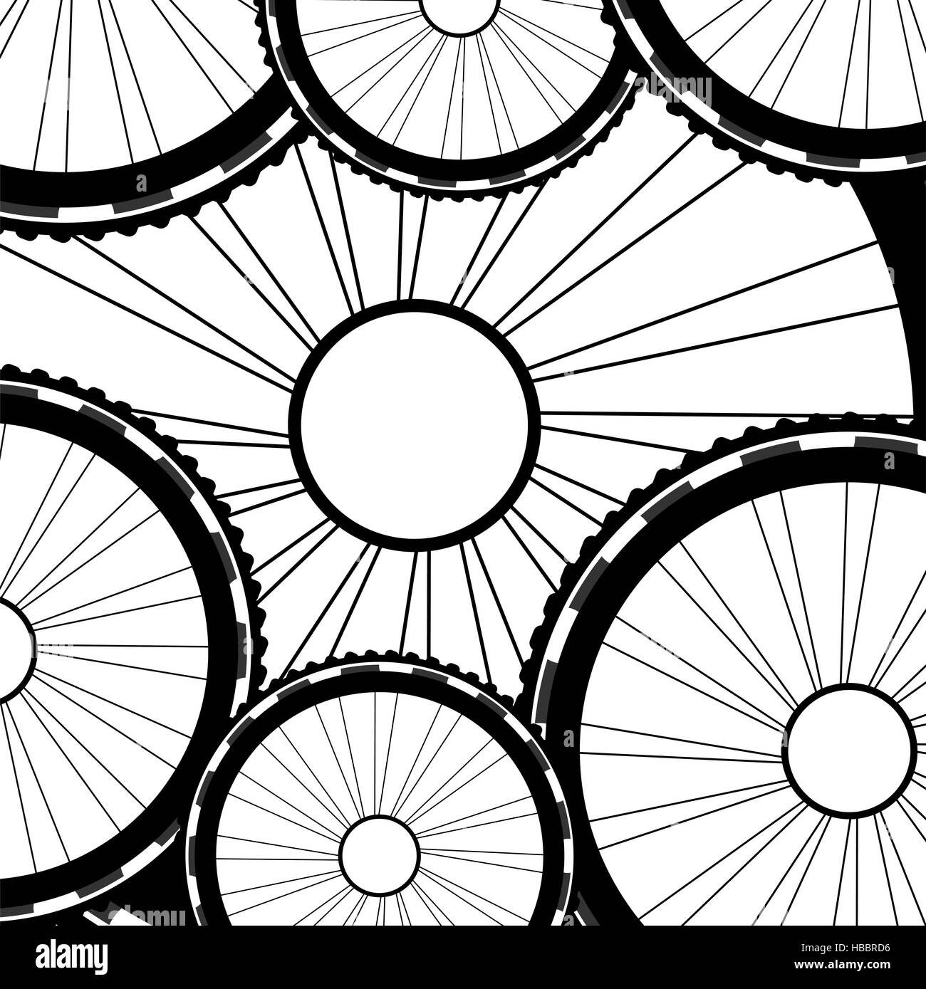 road and mountain bike wheels and tires pattern Stock Photo - Alamy
