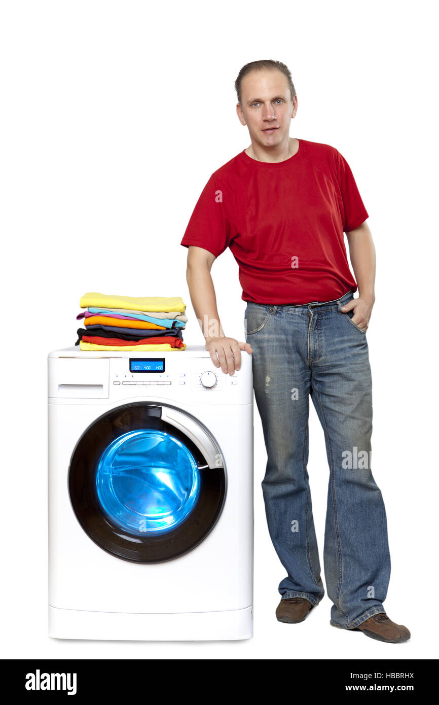 Man washing machine hi-res stock photography and images - Alamy