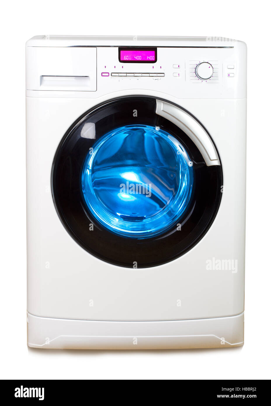The washing machine on a white background Stock Photo - Alamy