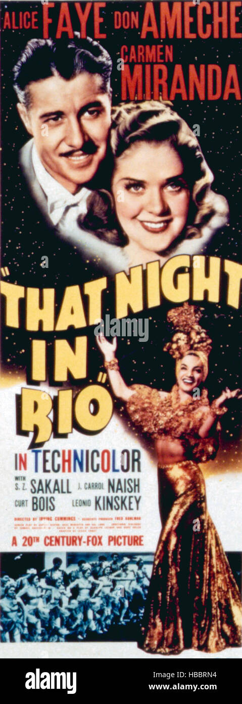 THAT NIGHT IN RIO, Alice Faye, Don Ameche, Carmen Miranda, 1941. TM and ...