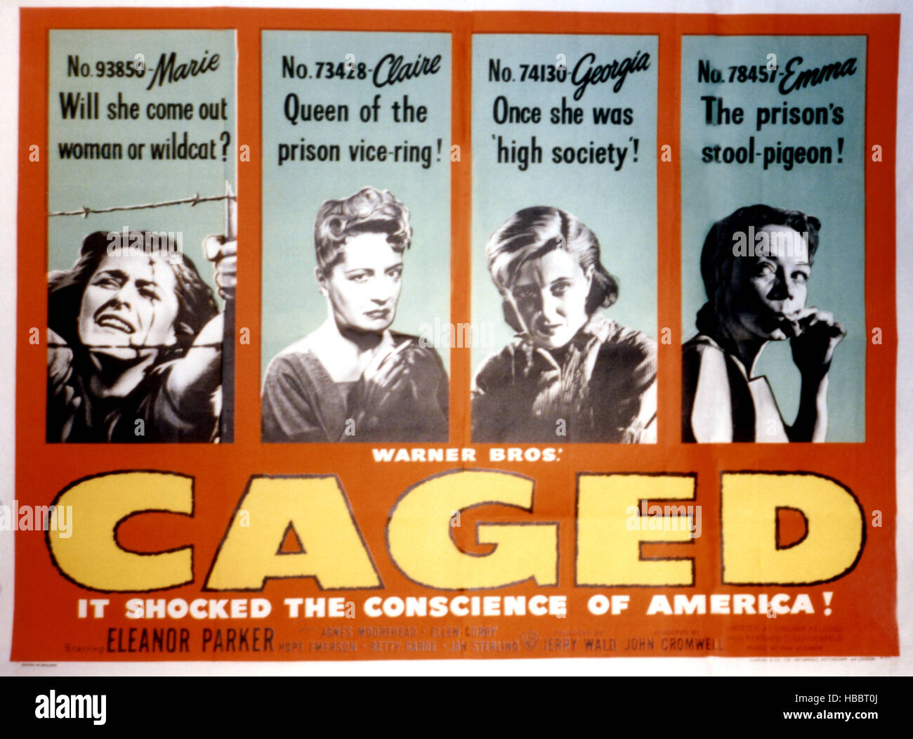 CAGED, Eleanor Parker, Joan Miller, Gertrude Michael, Ellen Corby, 1950 ...