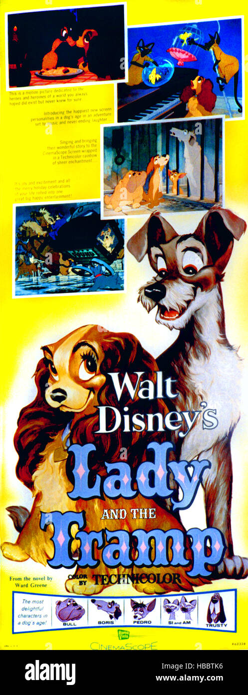 Lady and the tramp cartoon disney hi-res stock photography and images ...