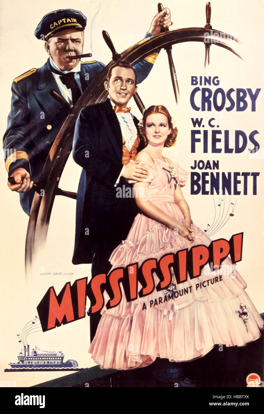 MISSISSIPPI, W.C. Fields, Bing Crosby, Joan Bennett, 1935 Stock Photo ...