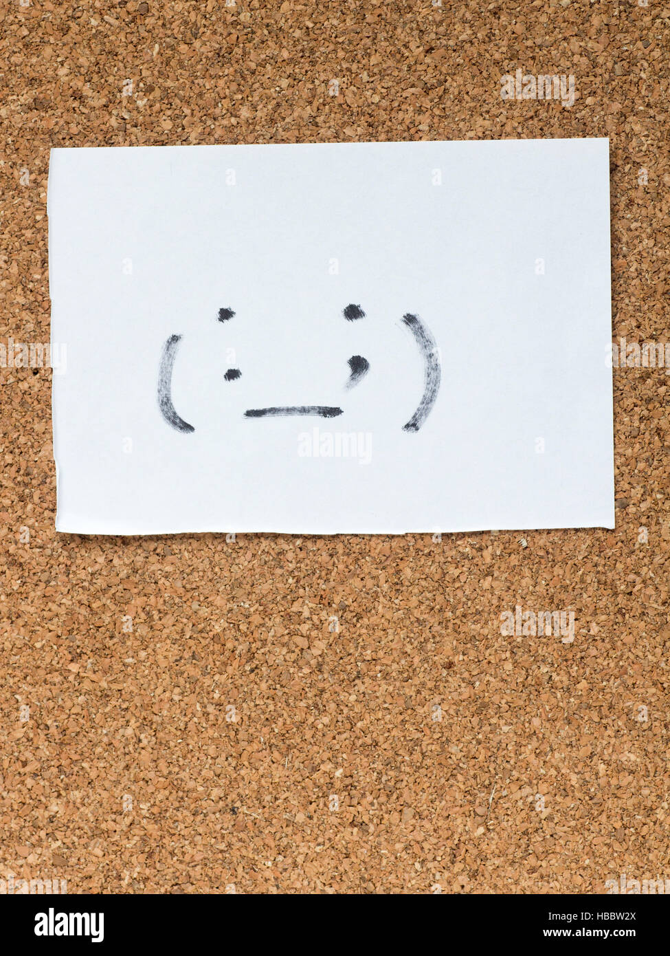 The series of Japanese emoticons called Kaomoji on the cork board ...