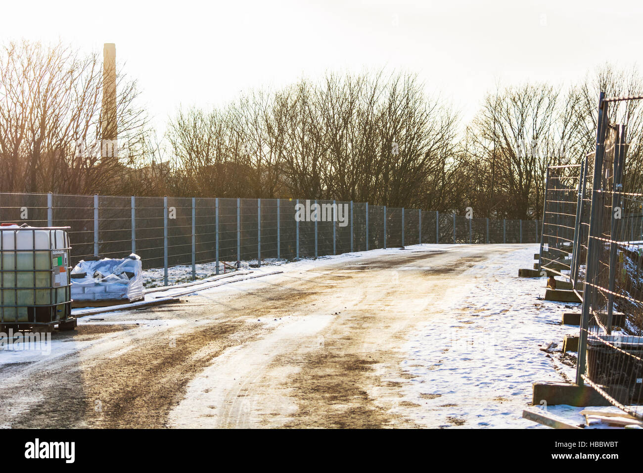 Road Construction in winter Stock Photo - Alamy