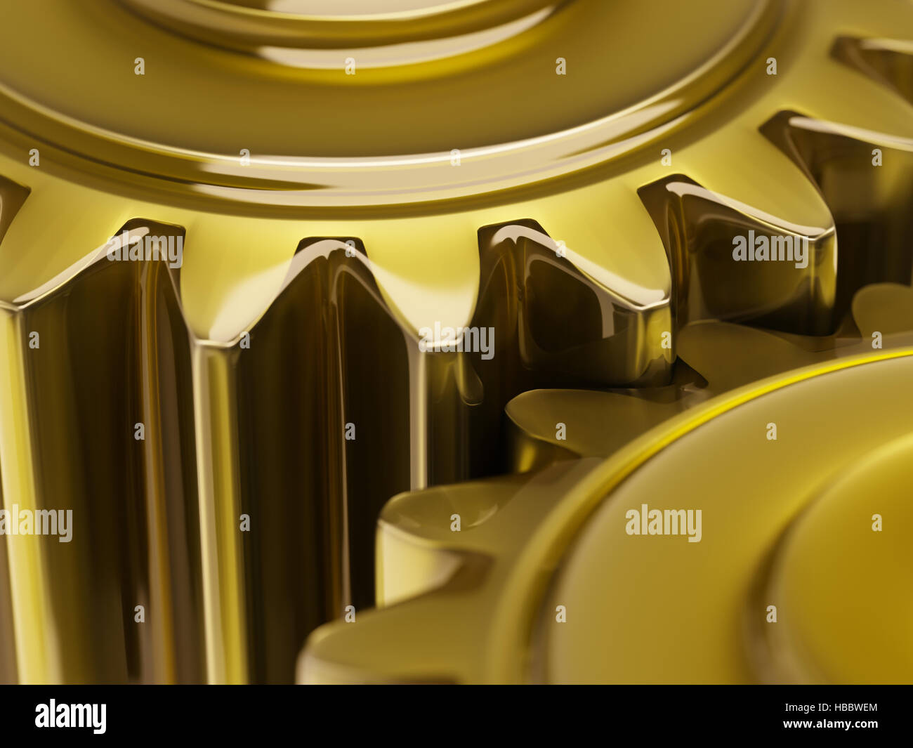 Oiled Gears Concept Closeup 3d Illustration Stock Photo - Alamy