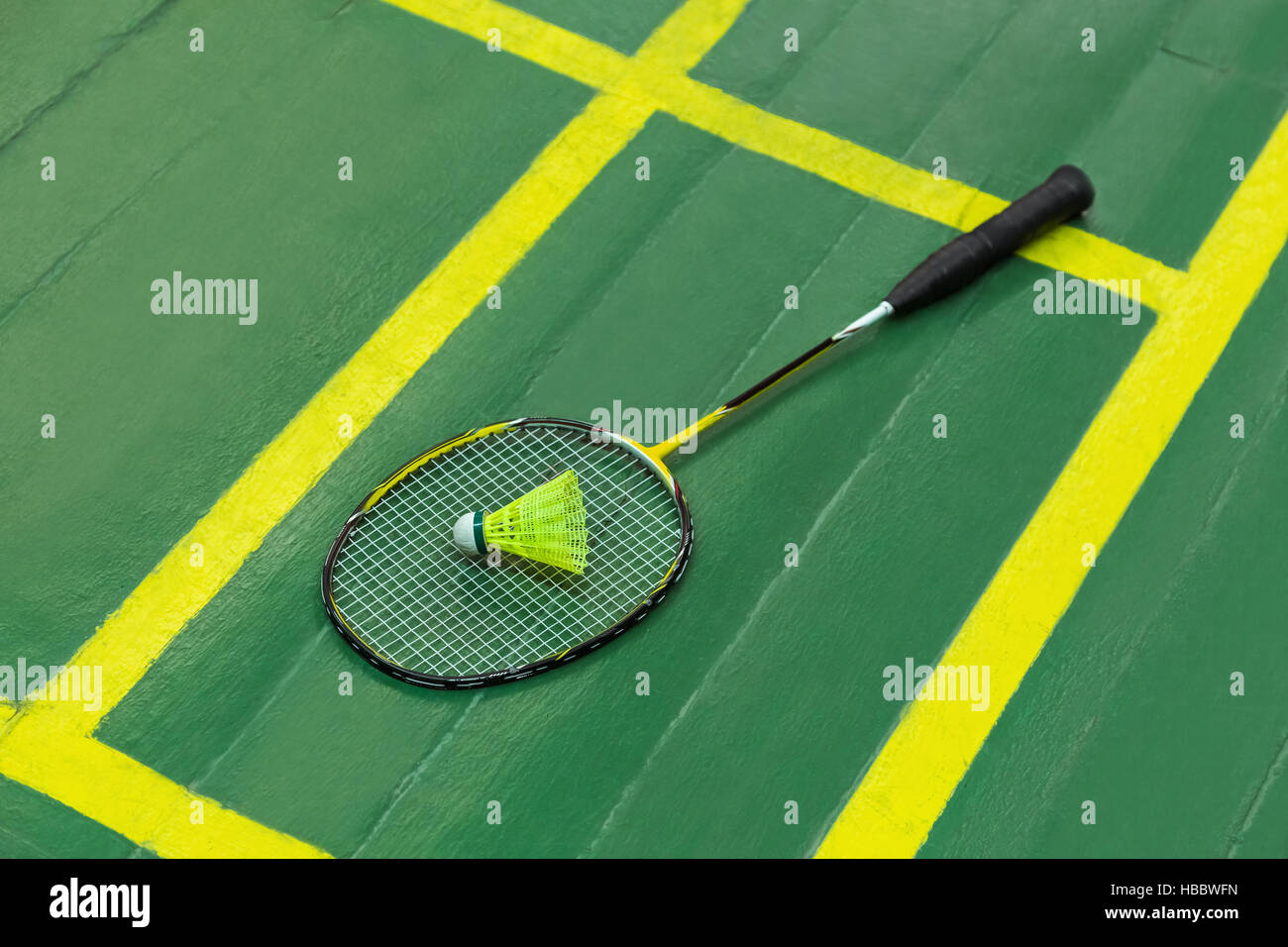 Badminton racket and shuttlecock Stock Photo - Alamy