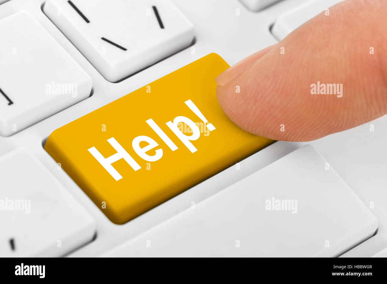 Computer notebook keyboard with Help key Stock Photo - Alamy