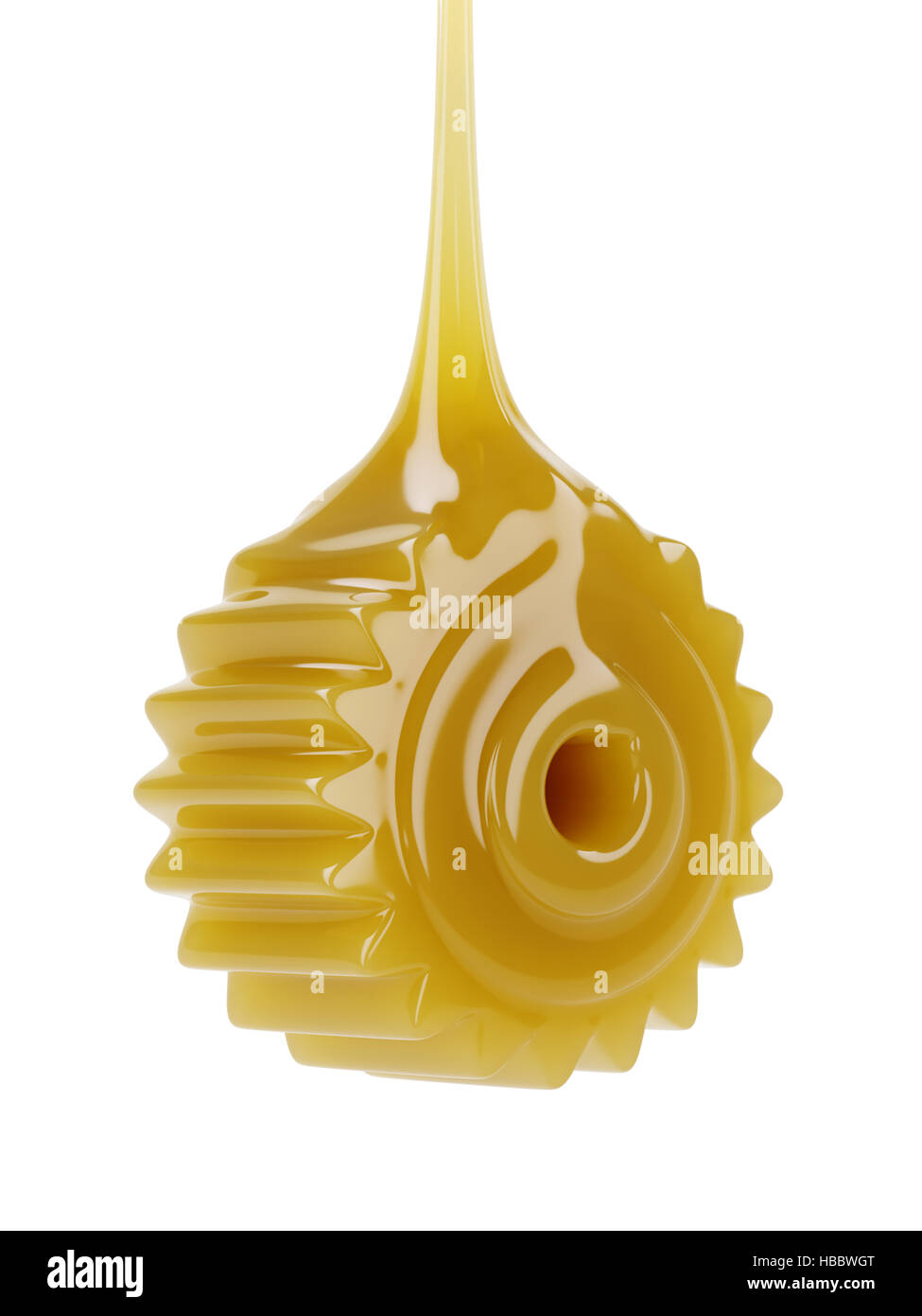 Cogwheel-Shaped Lube Drop Greasing Concept 3d Illustration on White ...