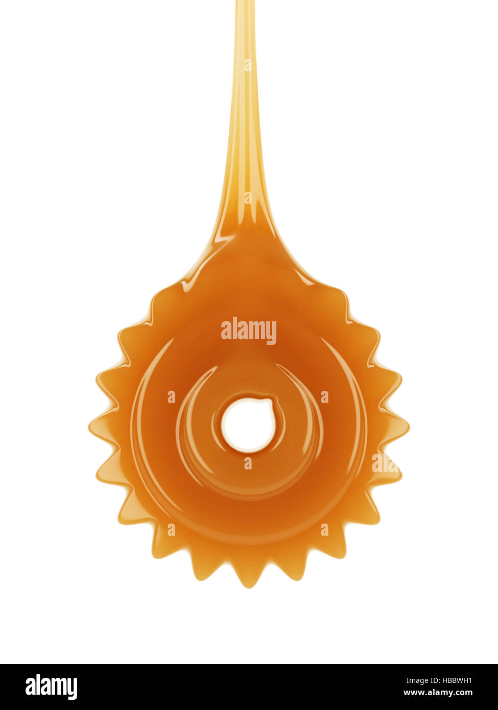 Cogwheel-Shaped Lube Drop Greasing Concept 3d Illustration Isolated on ...