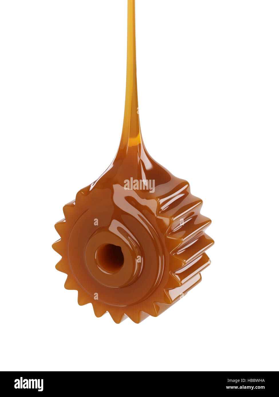 Cogwheel-Shaped Lube Drop Greasing Concept 3d Illustration Isolated on ...