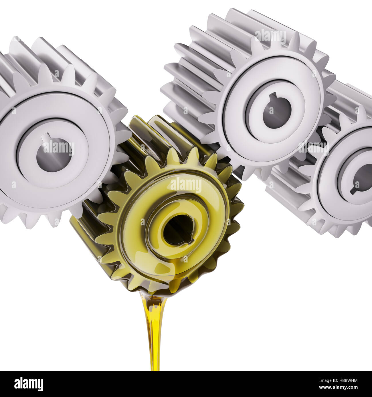 Irregularly Greased Gears Teamwork Concept 3d Illustration Stock Photo ...