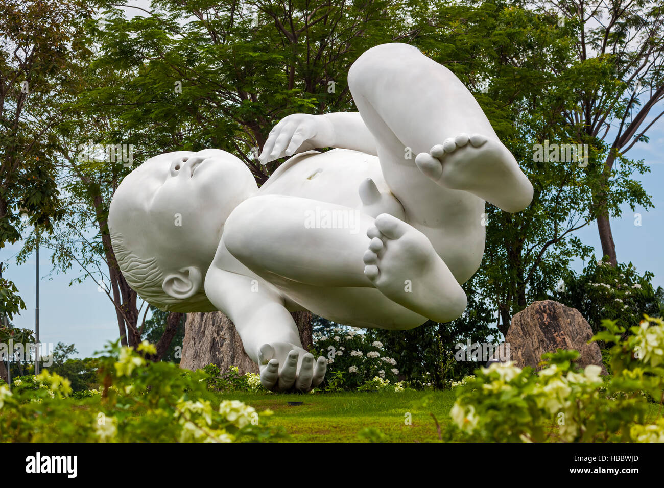 Statue Sleeping Child in Singapore Stock Photo - Alamy