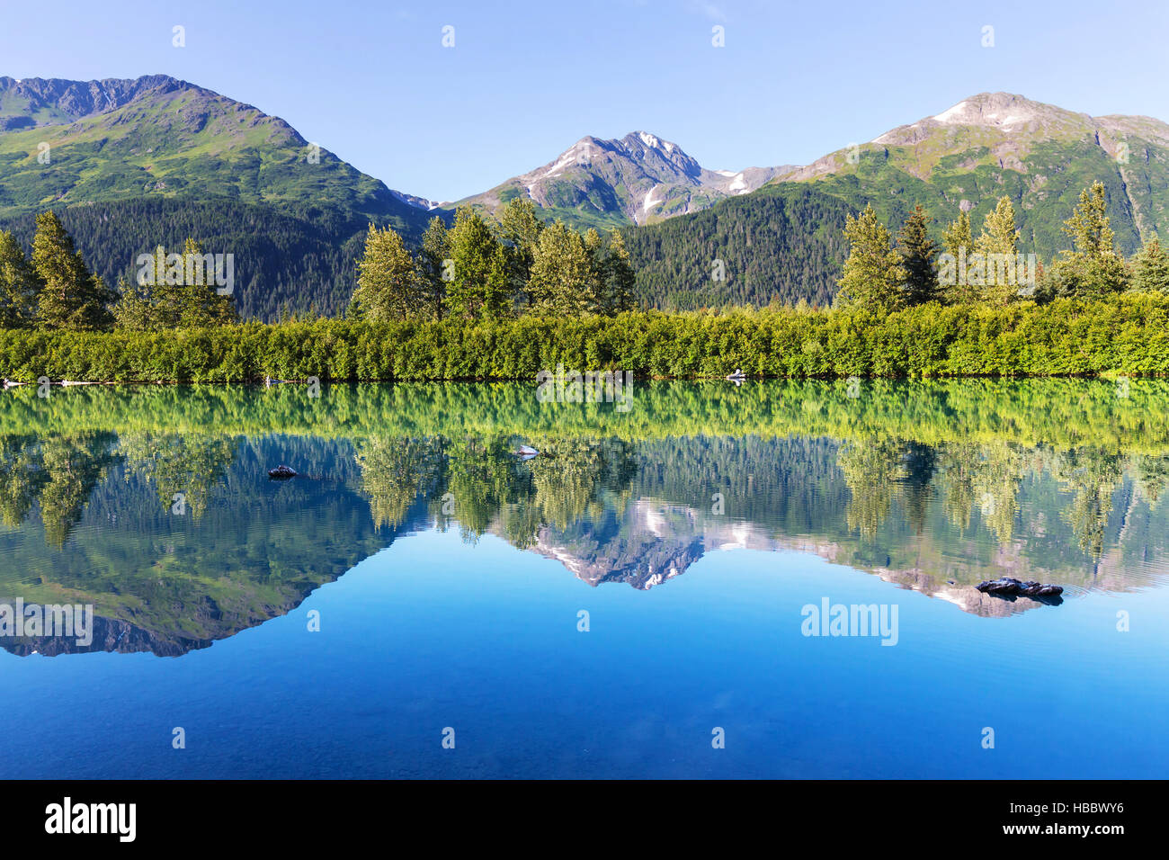Lake on Alaska Stock Photo - Alamy