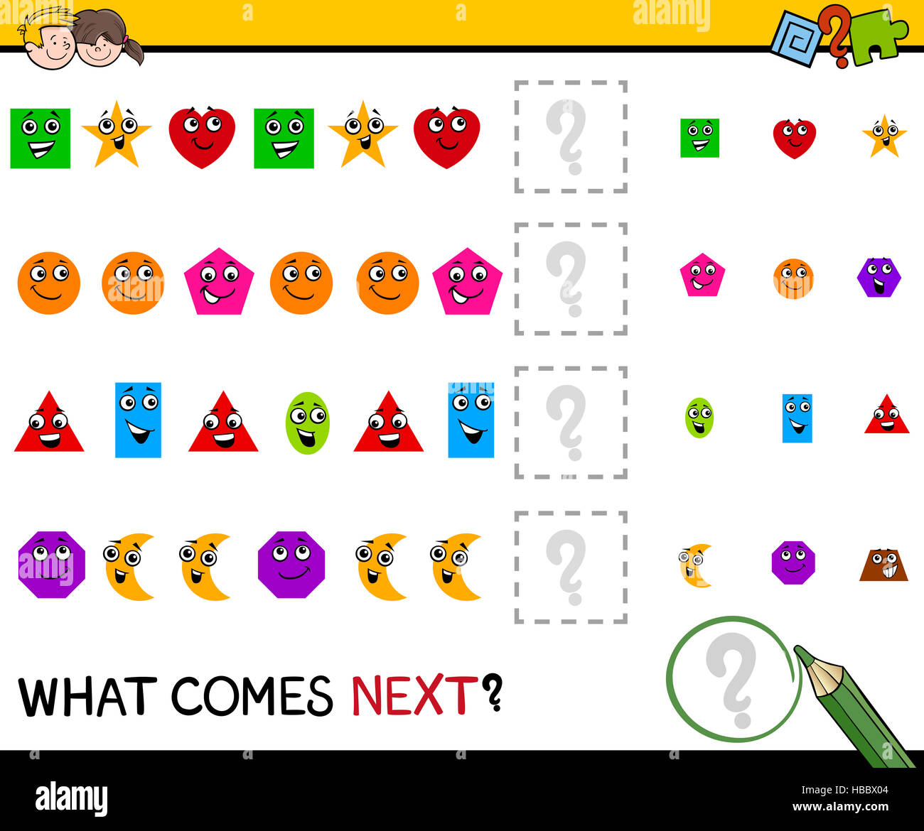 pattern activity with shapes Stock Photo - Alamy