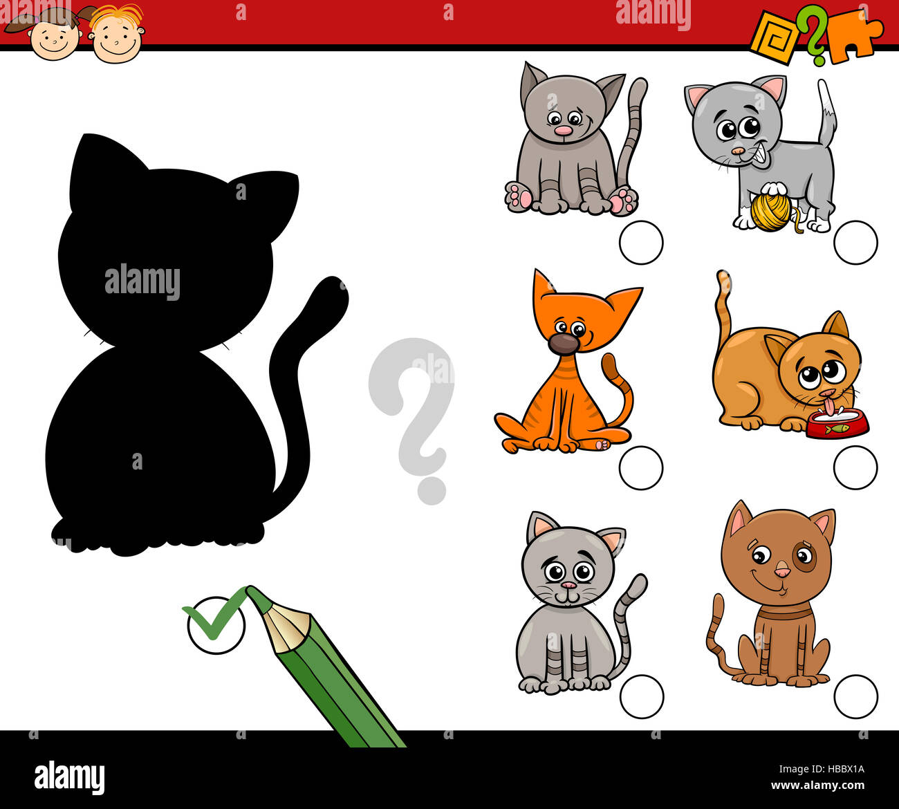 shadows task for kids Stock Photo - Alamy