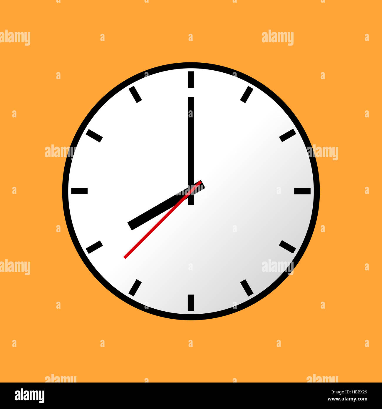 Clock icon, illustration, flat design Stock Photo - Alamy