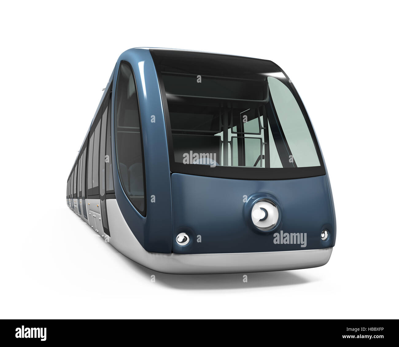 Red electric tram Cut Out Stock Images & Pictures - Alamy