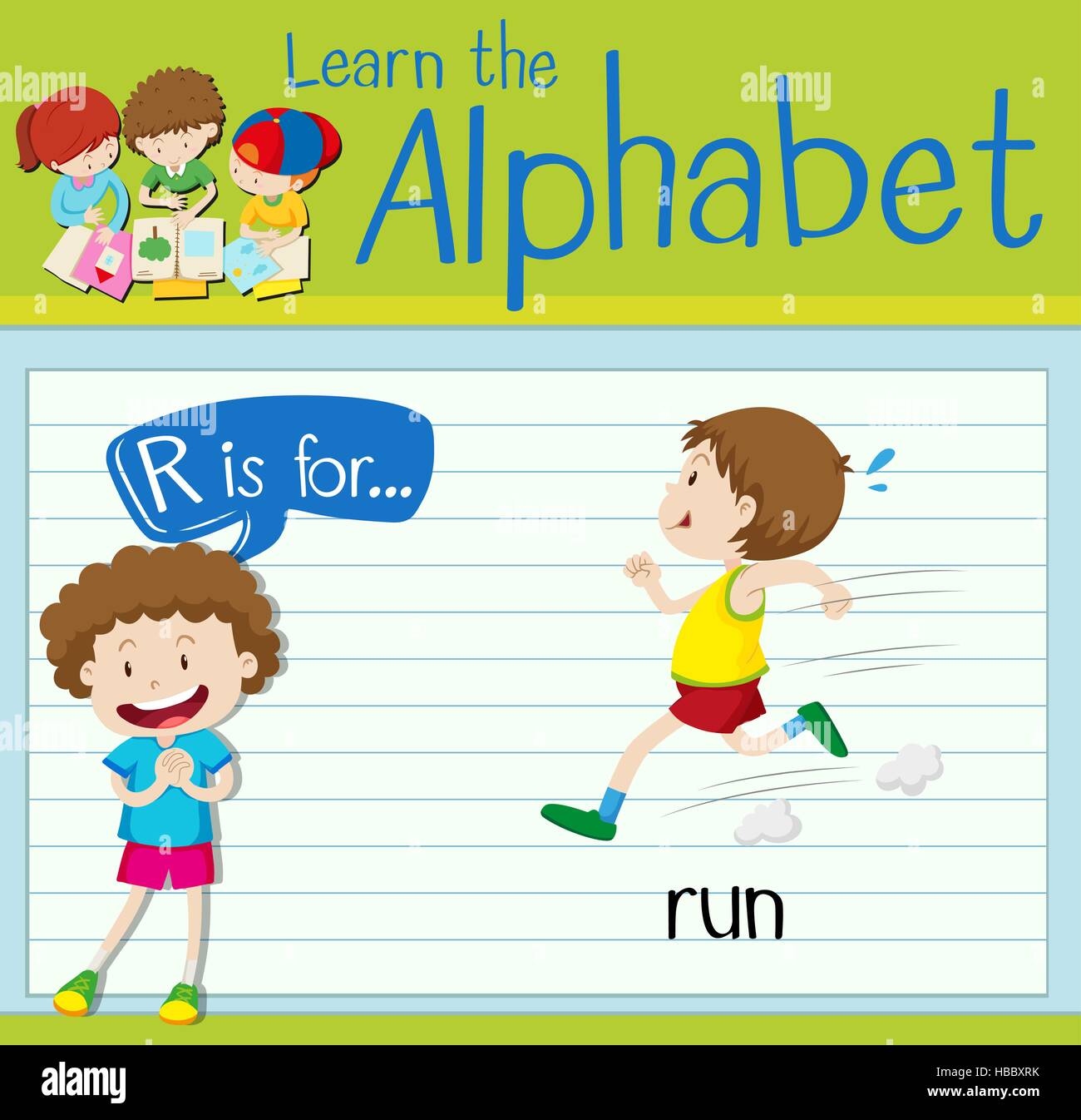 Flashcard letter R is for run illustration Stock Vector Image & Art - Alamy