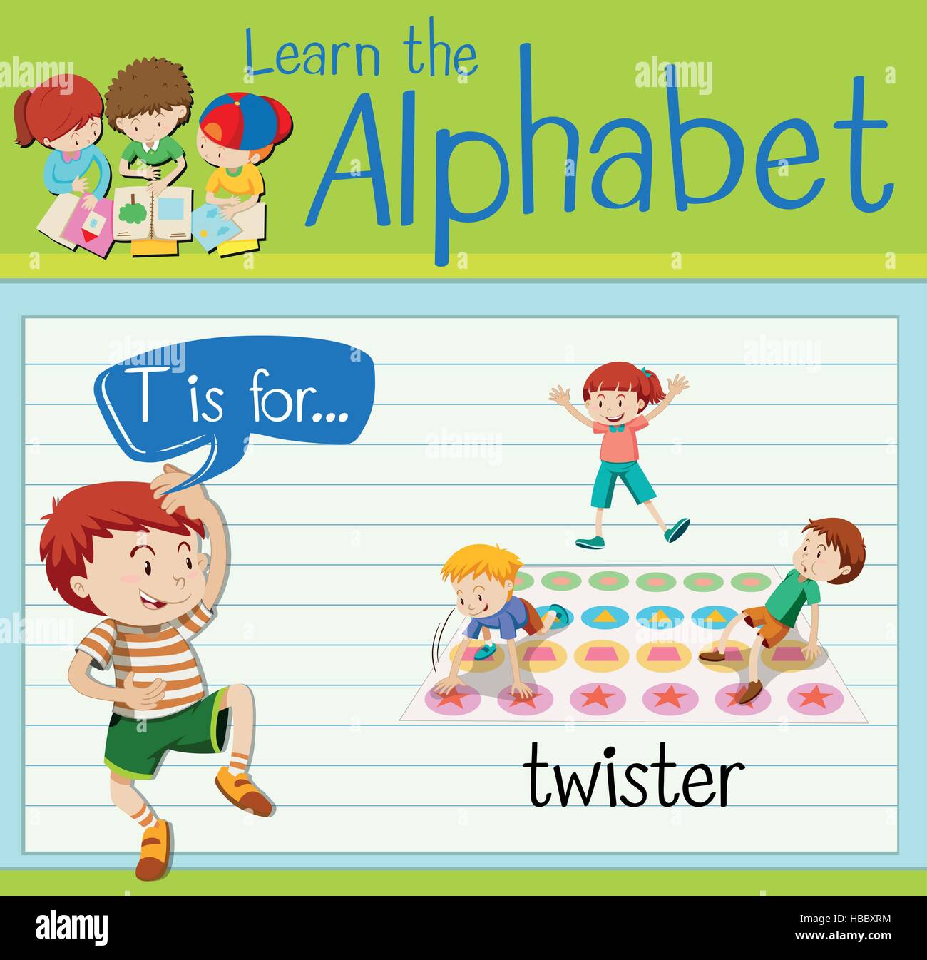 Flashcard letter T is for twister illustration Stock Vector Image & Art ...