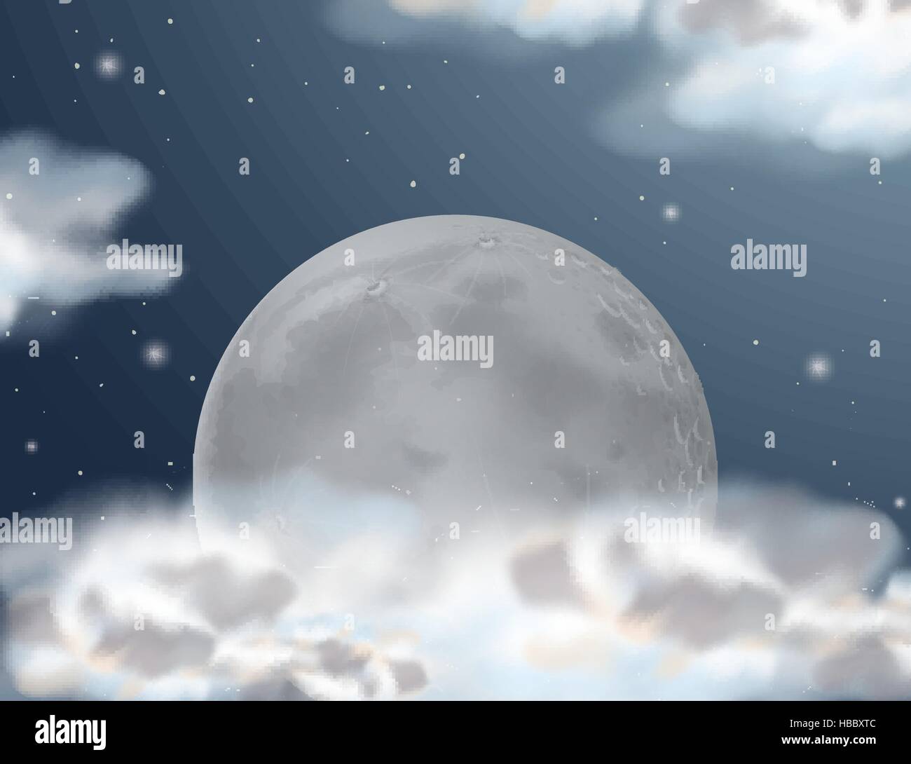 Scene with fullmoon at night time illustration Stock Vector Image & Art ...