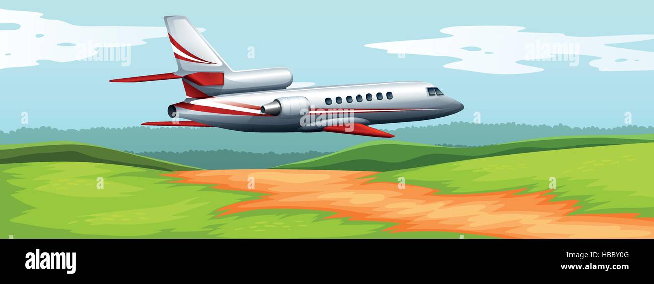 Flying over countryside Stock Vector Images - Alamy